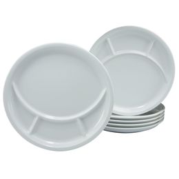 Creatable Fondueteller "Essteller Universal", 27cm, wei&szlig;, Speiseteller, Teller Set, 4 Personen, Porzellan, sp&uuml;lmaschinenfest, Made in Europe