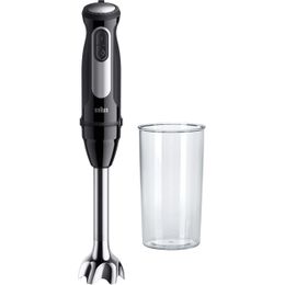 Braun Stabmixer "MultiQuick 5 Pro MQ 55001 M - 1000W, 25 Geschwindigkeiten Spritzschutz", B:6,8cm H:20,8cm T:6,2cm, schwarz, Mixer, Extra Mahlklinge,