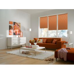 Elektrisches Rollo SUNLINES, B:200cm H:180cm, orange, Kunststoff, Metall, Polyester, Rollos, "Funky Square", appgesteuert via Bluetooth, mit Akku und