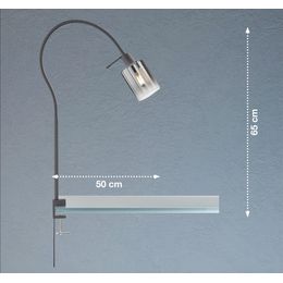 Fischer und Honsel Klemmleuchte "Iska", 1, H: 65cm, 1 Stk., braun, FISCHER & HONSEL, Leuchten