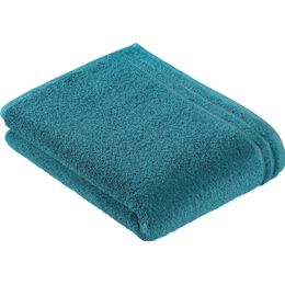 Badetuch Vossen, B:67cm L:140cm, blau, Walkfrottee, Obermaterial: 100% Baumwolle, Handt&uuml;cher, "Calypso Feeling", mit schmaler Bord&uuml;re aus 100%
