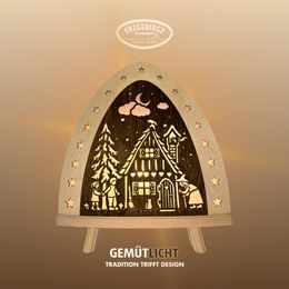 Weigla LED Dekolicht "Hänsel & Gretel, BxHxT: 30x32x6 cm", H: 32cmnatur, braun, Leuchten, Weihnachtsdeko aus dem Erzgebirge, Holz Buche