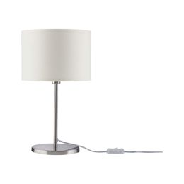 Paulmann Tischleuchte "Tessa max.1x40W E14 Creme Eisen gebürstet 230V Metall/Stoff", 1, Ø 25cm H: 45cm, 1 Stk., beige, Wohnzimmer, Leuchten