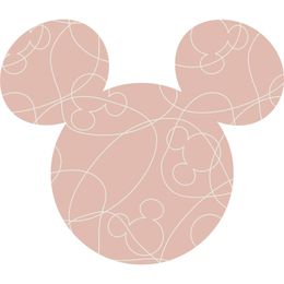 Wandtattoo Komar, B:125cm H:125cm T:0,1cm &Oslash;:125cm, rosa, Folie, Wohnzimmer, Wandtattoos, "Mickey Head Knotted - Gr&ouml;&szlig;e 125 x 125 cm", rund und