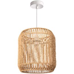 Paco Home Pendelleuchte "Pedro", 1, Ø 28cm H: 27,5cm, beige, Esszimmer, Leuchten, Deckenlampe aus Aluminium und Papier, Ø Schirm ca. 28 cm, Fassung