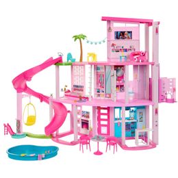 Barbie Kinder Puppenhaus "Traumvilla", bunt, Kunststoff, Puppenhäuser, mit 3 Etagen, Licht- und Soundeffekt, Wendelrutsche, Balkon und Pool