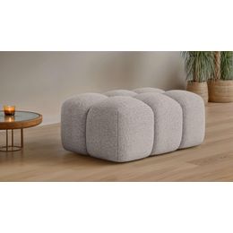 Polsterhocker OTTO HOME, B:90cm H:44cm T:60cm, beige, 100% Polyester, Hocker, "KALLIE Sitzhocker, Bubble-Optik, Ma&szlig;e B/T/H: 90/60/44 cm", moderne