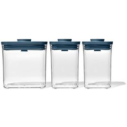 OXO GOOD GRIPS Aufbewahrungssystem "POP-DOSEN", blau, Lebensmittelaufbewahrungsbeh&auml;lter, (3 Dosen, 3 Deckel)