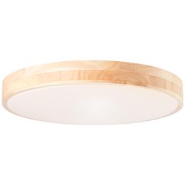 Brilliant Deckenleuchte "Slimline", 1, Ø 49cm H: 8,5cm, 1 Stk., weiß, Wohnzimmer, Leuchten, LED Wand- und Deckenlampe 49cm holz hell/weiß