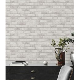 A.S. Cr&eacute;ation A.S. CR&Eacute;ATION Vliestapete "Bricks & Stones Backstein", B/L: 0,53mm x 10,05mm, Rollen:, wei&szlig;, Wohnzimmer, Tapeten, Steintapete Tapeten Wohnzimmer