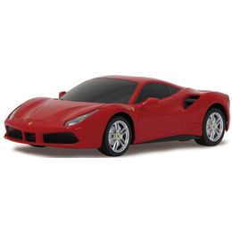 Jamara Kinder RC-Auto "Ferrari 488 GTB, 1:24, 2,4 GHz", rot, Kunststoff, B:10cm H:5cm T:19cm, Fernlenkfahrzeuge