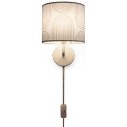 Paco Home Wandleuchte "Luca Pillar", H: 26,5cm, wei&szlig;, Wohnzimmer, Leuchten, Innen Wohnzimmer Wandleuchte Mit Stoffschirm Retro Modern E14