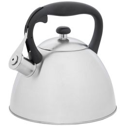 Wasserkessel "Gemini, Fl&ouml;tenkessel 3 l mit w&auml;rmespeicherndem Boden im Geschenkkarton", 3 l + &Oslash; 22cm + H&ouml;he 24cm, silber, RESTO KITCHENWARE, T&ouml;pfe,