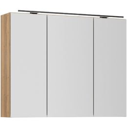 Spiegelschrank Nobilia, B:100cm H:72cm T:21cm, braun, Badezimmer, Schränke, "Prina", in Breiten 60, 80, 100 und 120 cm, innenliegende Steckdose