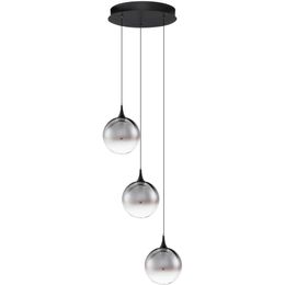 NOVA LUCE Pendelleuchte "ORENDA", 3, Ø 16cm H: 185cm, 1 Stk.rauchglas, schwarz, Esszimmer, Leuchten