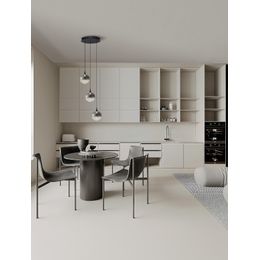 NOVA LUCE Pendelleuchte "ORENDA", 3, &Oslash; 16cm H: 185cm, 1 Stk.rauchglas, schwarz, Esszimmer, Leuchten