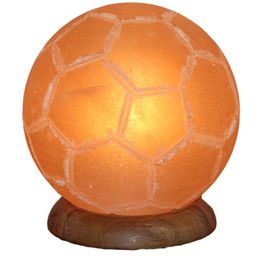 Salzkristall-Tischlampe "Fussball", &Oslash; 14cm H: 15cm, 1 Stk., orange, Himalaya Salt Dreams, Leuchten, Handgefertigt aus Salzkristall - jeder Stein ein