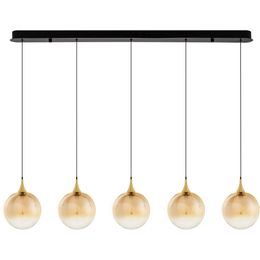 NOVA LUCE Pendelleuchte "ORENDA", 5, Ø 16cm H: 180cm, 1 Stk.goldfarben, schwarz, Esszimmer, Leuchten