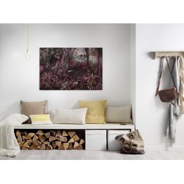 A.S. Cr&eacute;ation Leinwandbild A.S. CR&Eacute;ATION, B:90cm H:60cm, bunt, Holz, Stahl, Wohnzimmer, Bilder, "jungle", Keilrahmen Bild Dschungel Wald Leinwand-Bild Wohnzimmer