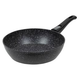 Bratpfanne "Leo, Wokpfanne mit vierschichtiger Marmor-Antihaftbeschichtung", &Oslash; 28cm + H&ouml;he 7,7cm, schwarz, RESTO KITCHENWARE, Pfannen, mit einem