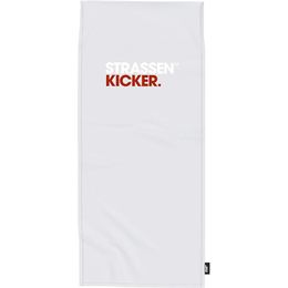 Sporthandtuch, B:50cm L:110cm, grau, Microfaser, Obermaterial: 100% Polyester, Handt&uuml;cher, "Stra&szlig;enkicker", mit dekorativem "Stra&szlig;enkicker" Schriftzug