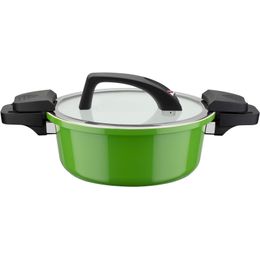 GSW Dampfgartopf "Ceramica green", 4 l + Ø 24cm + Höhe 10cm, grün, Töpfe, Dampfkochtopf, mehrfache Ceramic-Versielgung, Induktion