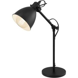 Eglo Tischleuchte "PRIDDY Tischlampe, Nachttischlampe, Stahl, schwarz, E27, Industrial", 1, Ø 15,5cm H: 42,5cm, schwarz, Leuchten, Wohnzimmerlampe,