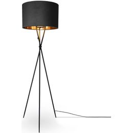 Paco Home Stehlampe "Naomi uni Color", H: 176,5cm, schwarz, Wohnzimmer, Leuchten, Wohnzimmer H&ouml;henverstellbar 121,5 bis 176,5 cm Zugschalter Velour