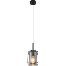 Globo LIGHTING Hängeleuchte "KAMMI", 1 Stk.schwarz, Esszimmer, Leuchten, Hängelampe/Pendelleuchte/Glas rauchfarben/Metall/Wohnzimmer/Esszimmer