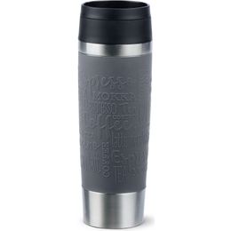 Emsa Thermobecher "Travel Mug Classic, mit 360-Trinköffnung, auslaufsicher, rutschfest", Ø 8cm x 24,2cm, 500ml, grau, Trinkgefäße, 4h heiß, 8h kalt -