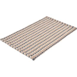 Badematte Kleine Wolke, H:12mm, beige, Baumwolle, Polyester, Badematten, "Loop", Badteppich, weiche Chenillequalit&auml;t, gestreift, handgewebt