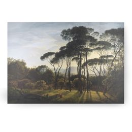 Leinwandbild, B:100cm H:60cm, gr&uuml;n, Art for the home, Leinwand, Wohnzimmer, Bilder, "Italienische Landschaft mit Pinien", Italienische Landschaft 70