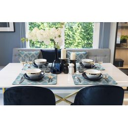 Platzset Adam, B:40cm L:50cm, blau, Obermaterial: 100% Baumwolle, Platzsets, "Maroccan Shiraz", GOTS organic,zertifiziert durch CERES 0242,Made in