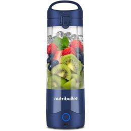 NUTRIBULLET Smoothie-Maker "Portable NBP003NBL - Mixer to go, wiederaufladbar, 475ml,Blau", B:8,5cm H:26,7cm T:8,5cm, blau, Zerkleinerer, Kabellos