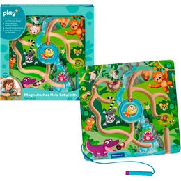 Ravensburger Kinder Spiel "Play+ Magnetisches Holz-Labyrinth: Dschungel", bunt, Spiele, Made in Europe
