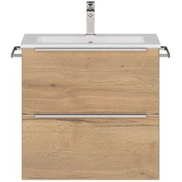 Waschtisch-Set Nobilia, B:61cm H:59,1cm T:48,7cm, braun, Kastenm&ouml;bel-Sets, "Levere", in vier Breiten