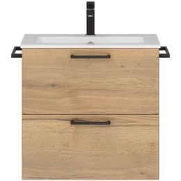 Waschtisch-Set Nobilia, B:61cm H:59,1cm T:48,7cm, braun, Kastenm&ouml;bel-Sets, "Tolvina", in vier Breiten