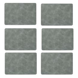 zeller PRESENT Platzset, B/L: 30cm x 42,5cm, 6 Stk., Kunstleder, rechteckig, grau, Platzsets, Kunstleder, 6-teilig, 30 x 42,5 cm