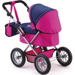 BAYER Kinder Puppenwagen "Trendy, pink/blau", bunt, Kunststoff, Metall, Stoff, B:41cm H:67cm T:67cm, Puppenwagen, inkl. Wickeltasche