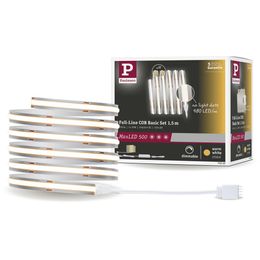 Paulmann LED-Streifen "MaxLED 500 Full-Line COB Basisset 1,5m, warmwei&szlig;10W 750lm 480LED 2700K", Dioden 720 Stk. Flammen 1 Stk., Gesamtl&auml;nge 1,5m,