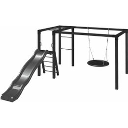 Plus Kinder Schaukelkombination "Daylife - Modell 4", schwarz, Massivholz, B:198cm H:217cm L:340cm, Schaukeln, Made in Europe
