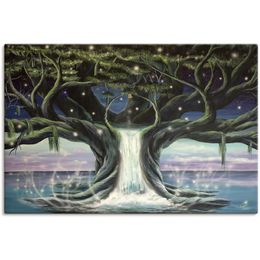 Wandbild Artland, B:90cm H:60cm T:1,8cm, blau, Leinwand, Wohnzimmer, Bilder, "Der Baum der Seelen", als Leinwandbild, Poster in verschied. Gr&ouml;&szlig;en