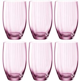 Leonardo Longdrinkglas "POESIA", Ø 8cm x 13cm, 460ml, 6 Stk., rosa, Trinkgefäße, 460 ml, 6-teilig