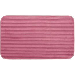 G&ouml;zze Badematte G&Ouml;ZZE, H:7mm, rosa, Polyester, Badematten, "Berlin", Badteppich, Uni Farben, Cord Optik, waschbar