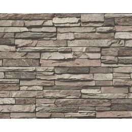 Livingwalls LIVING WALLS Vliestapete "Best of Wood`n Stone 2nd Edition", B/L: 0,53mm x 10,05mm, braun, Wohnzimmer, Tapeten, Modern Tapete Stein Tapeten