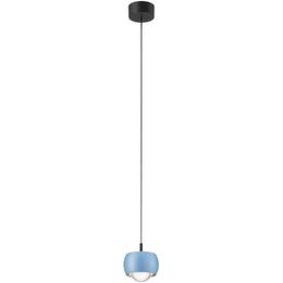 NOVA LUCE Pendelleuchte "CONGA", 1, Ø 9,6cm H: 140cm, 1 Stk.blau, Esszimmer, Leuchten