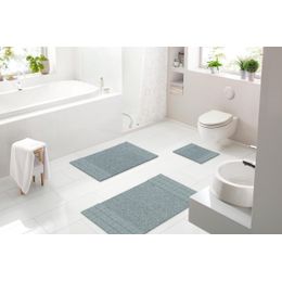Badematte LINEA DUE, H:14mm, gr&uuml;n, Baumwolle, Badematten, "Chees"