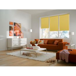 Elektrisches Rollo SUNLINES, B:160cm H:180cm, gelb, Kunststoff, Metall, Polyester, Rollos, "Mosaik", appgesteuert via Bluetooth, mit Akku und Motor,