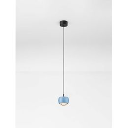 NOVA LUCE Pendelleuchte "CONGA", 1, &Oslash; 9,6cm H: 140cm, 1 Stk.blau, Esszimmer, Leuchten