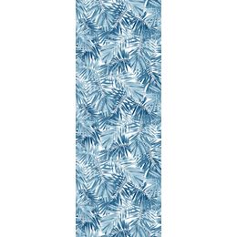 queence Vinyltapete "Tropische Bl&auml;tter-Blau", B/L: 0,9mm x 2,5mm, bunt, Tapeten, 90x250cm, selbstklebend, kinderleichte Anbringung,, Sticker